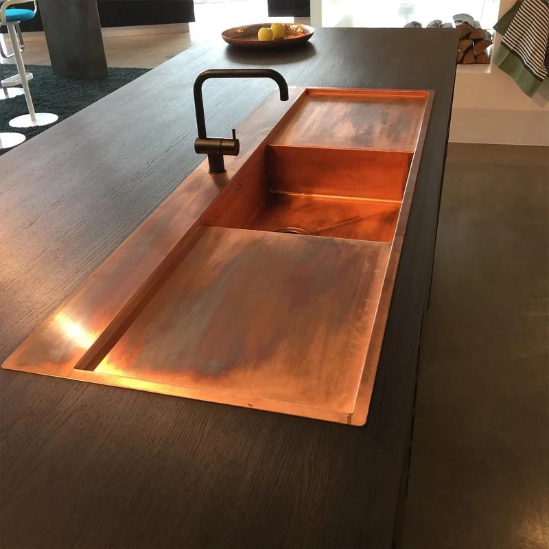 Customized Washbasin Kitchen Sink Large Single Slot Rose Gold ...