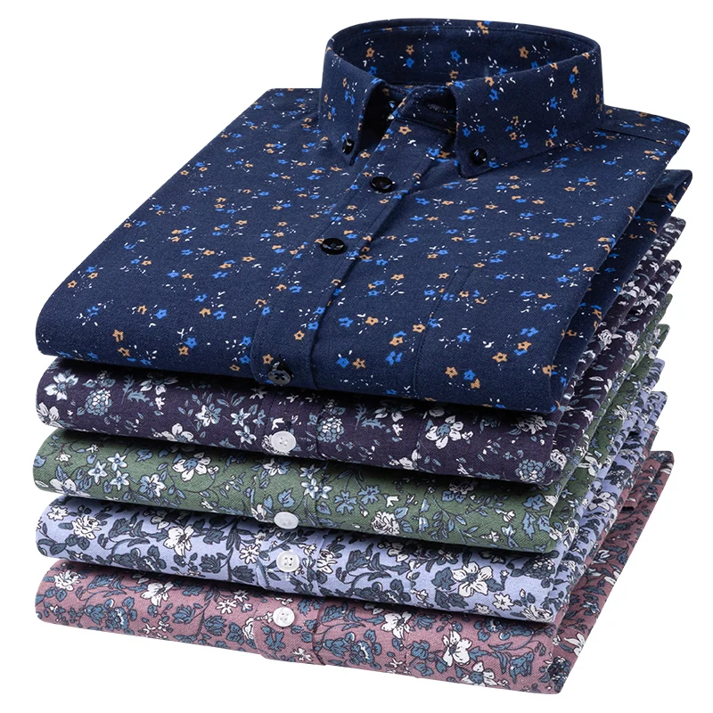 2023 100% Cotton Oxford Man Leisure Print Shirts Streetwear Oversized ...