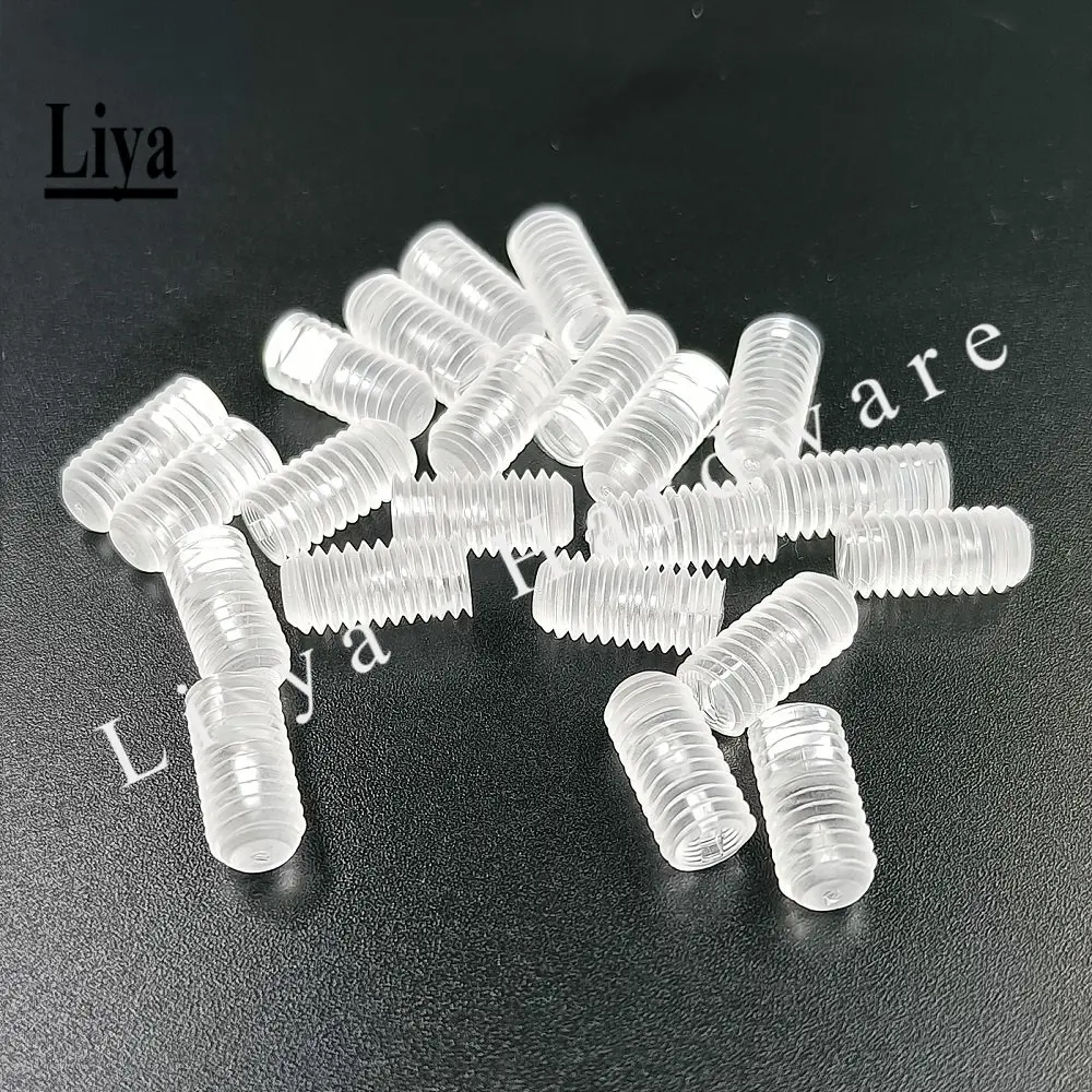 1000pcs M3 M4 M5 M6 M7 M8 Plastic Grub Set Screw Bolt Transparent Clear ...
