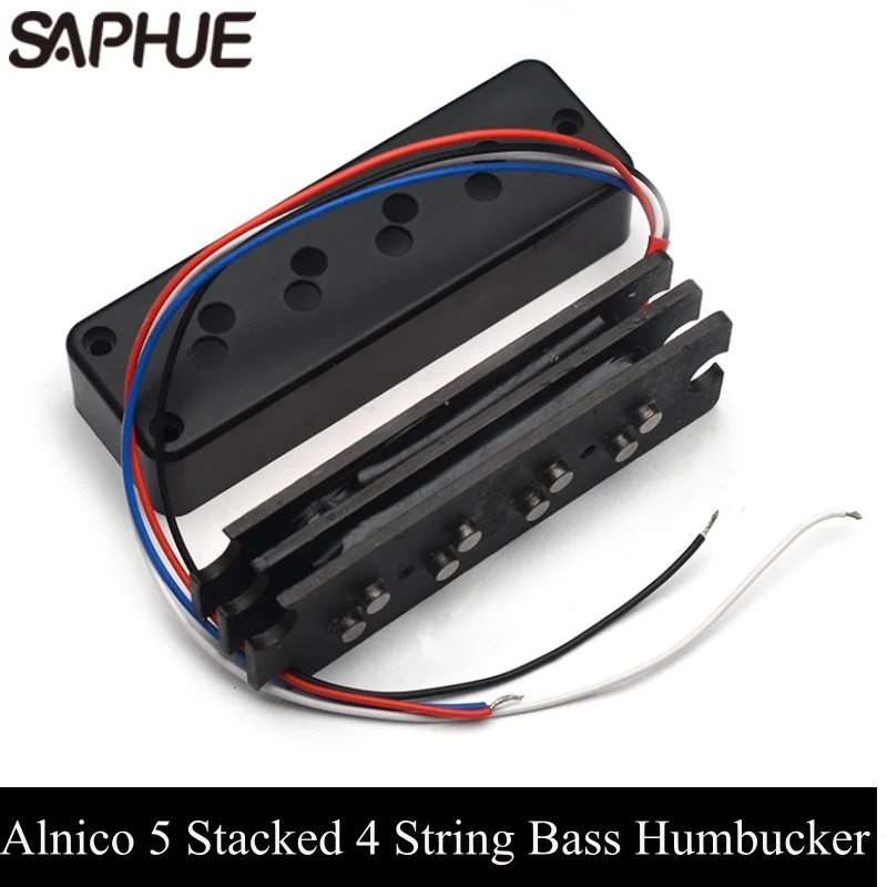 Alnico 5 Stacked 3 Holes 4 String Bass Humbucker with Staged Polepiece ...