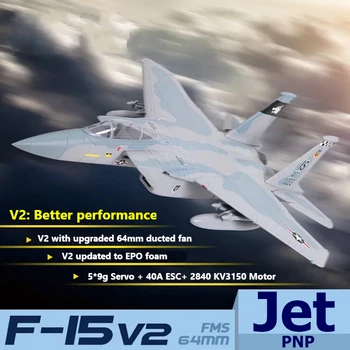 FMS 64mm F15 F-15 V2 PNP RC Airplane Ducted Fan EDF Jet Camo 4S Scale ...