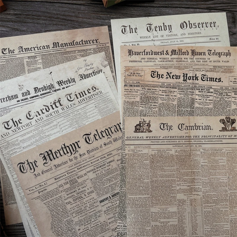 Old English Newspaper Backing Material Craft Paper DIY Scrapbooking ...