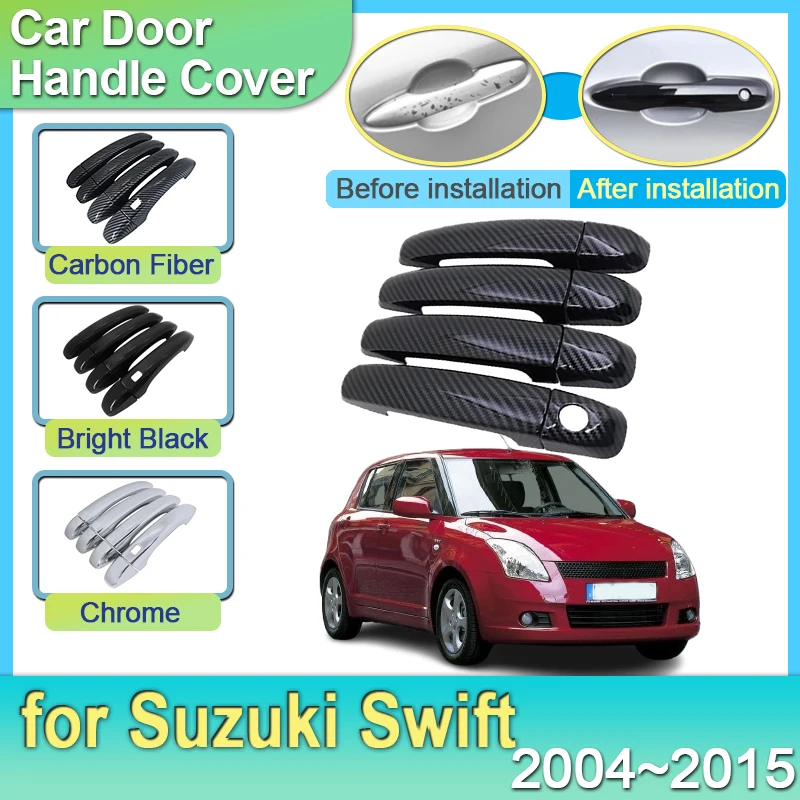 Carbon Fiber Door Handle Cover for Suzuki Maruti Swift DZire 2004~2015 ...