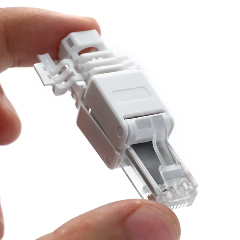 Conector-blanco-sin-herramientas-RJ45-conectores-sin-crimpado-Cable ...