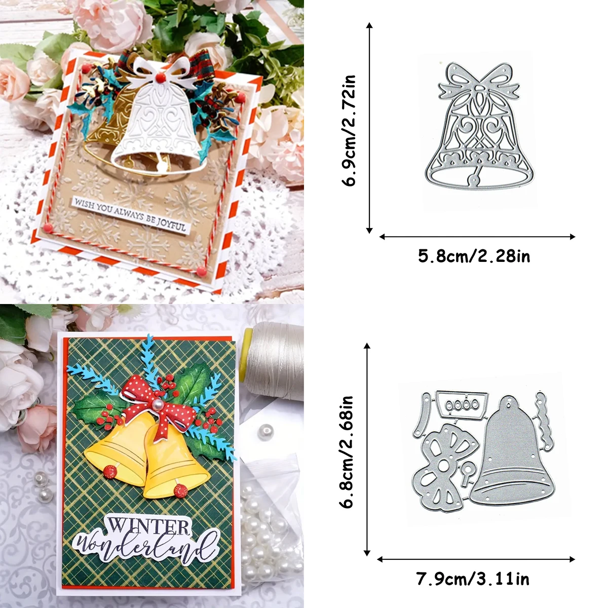 Christmas-Bell-Greeting-Card-Metal-Die-Cut-Embossing-Scrapbook-DIY ...