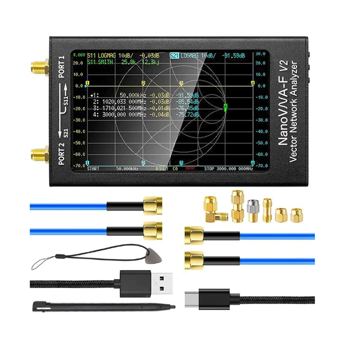 NanoVNA-F-V2-Vector-Network-Analyzer-Antenna-Analyzer-50KHz-3GHz-HF-VHF ...
