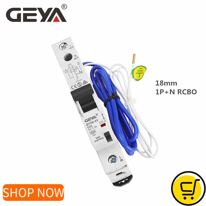 Geya Gyr8 1p+n Rcbo Electronic Ac Type 6ka Residual Current Circuit Breaker With Over Current ...