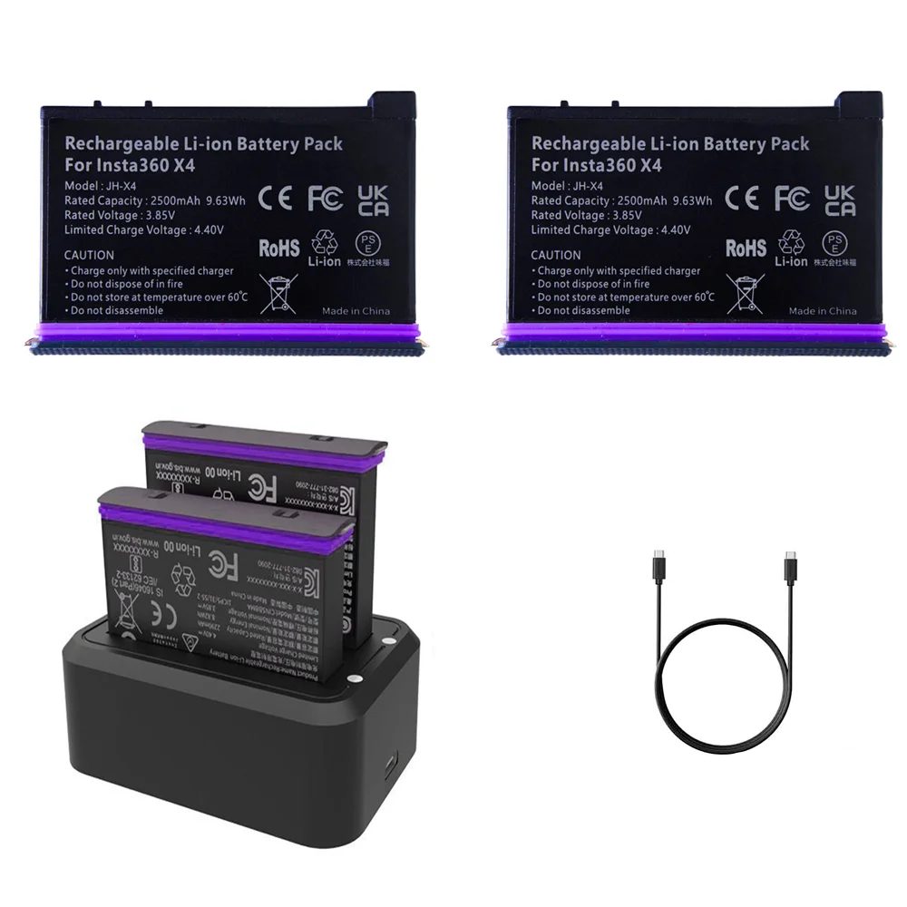 2500mAh-Rechargeable-Li-ion-Battery-Pack-for-Insta-360-X4-Insta360-X4 ...