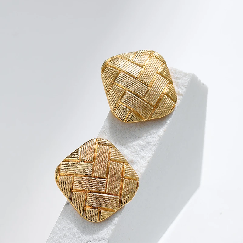 Gold-Plating-S925-Silver-Needle-Geometric-Fashion-Women-Earrings-Simple ...