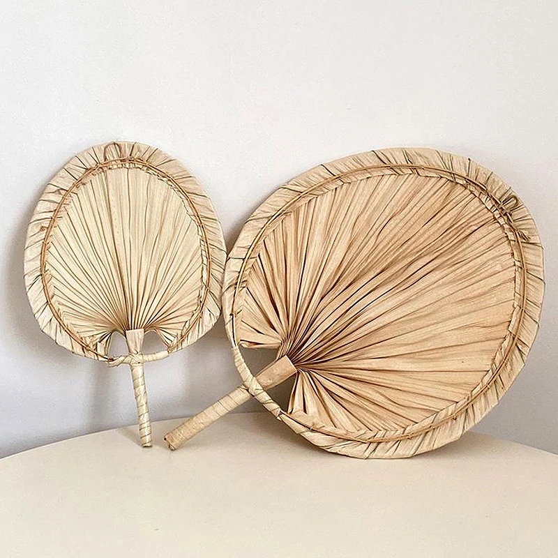 Handmade-Woven-Rattan-Fans-Natural-Bamboo-Palm-Leaf-Fan-Chinese-Style ...
