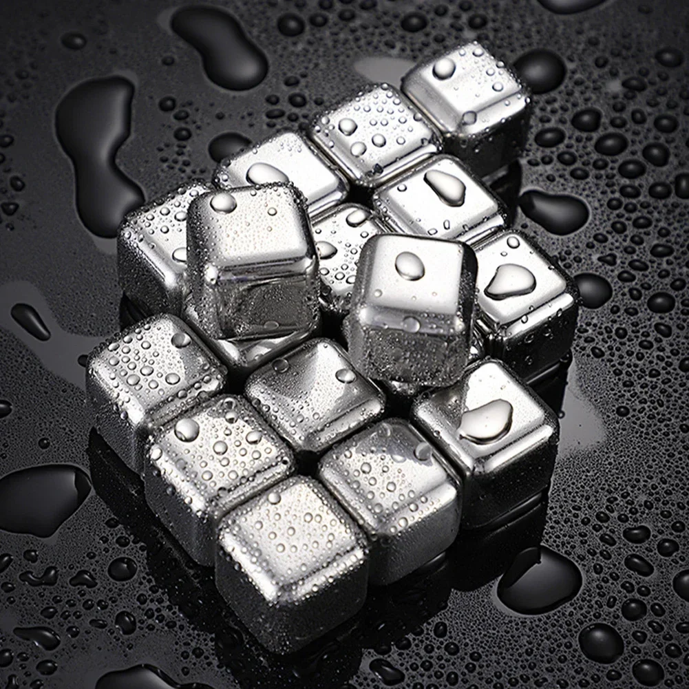 Stainless Steel Ice Block Reusable Chilling Stones For Whiskey Wine ...