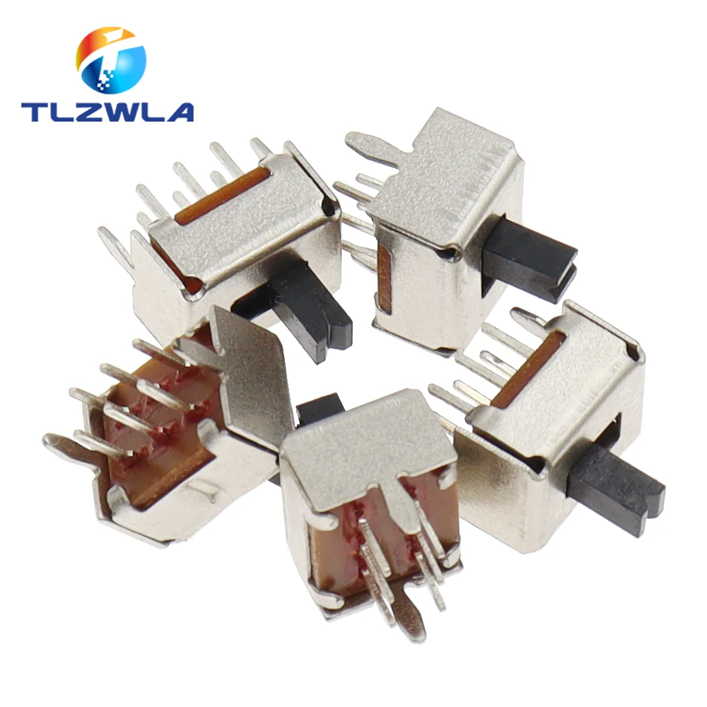 10PCS-Toggle-switch-SS22D07-2P2T-6Pins-DPDT-Vertical-Handle-high-4MM ...