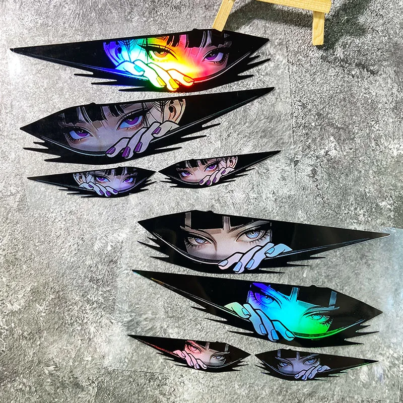 1SET Peeking Eyes Anime Motorcycle Sticker Waterproof Vinyl Decal for ...