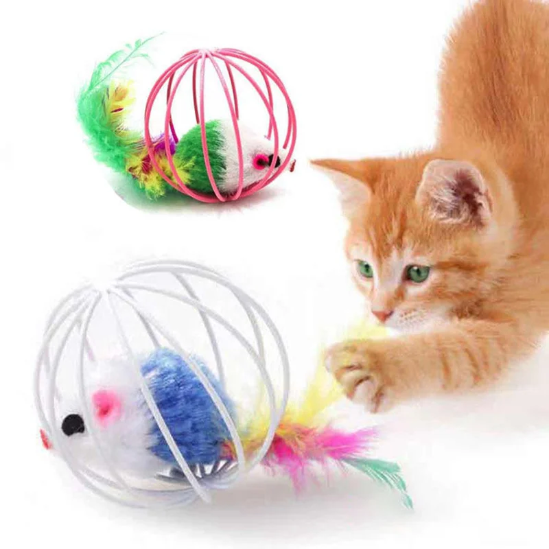 Popular Colorful Mouse in Cage Cat Toy Within Sand Interactive Chase ...