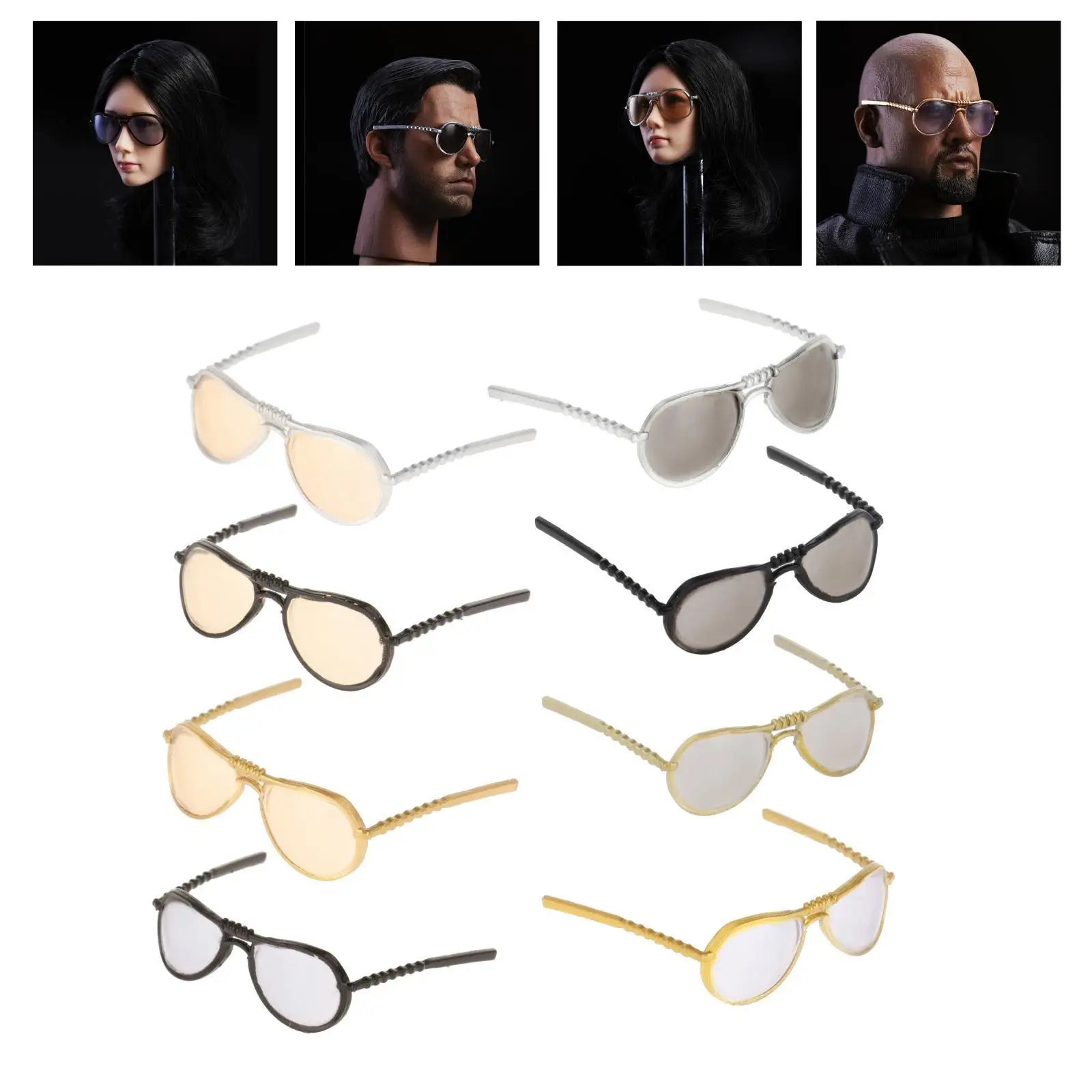 1-6-Pair-of-Style-Round-Glasses-Sunglasses-Alloy-for-12inch-Action ...