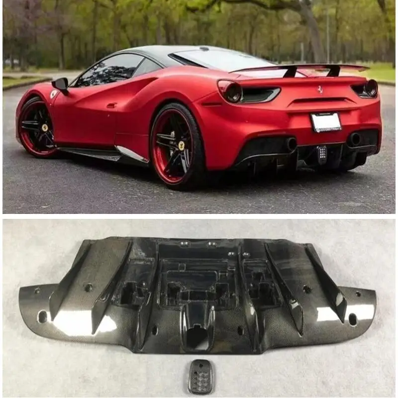 For Ferrari 488 High Quality REAL Carbon Fiber Rear Diffuser Bumper Lip ...