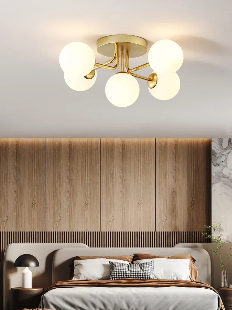Shade-Gold-Modern-Glass-Ceiling-Lamp-for-Bedroom-Livingroom-Indoor ...