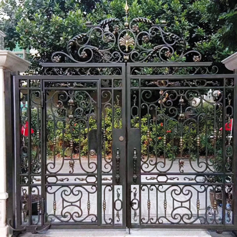 Perforated-Garden-Metal-Main-Gate-Design-Cured-Wrought-Iron-Gate-Wall ...