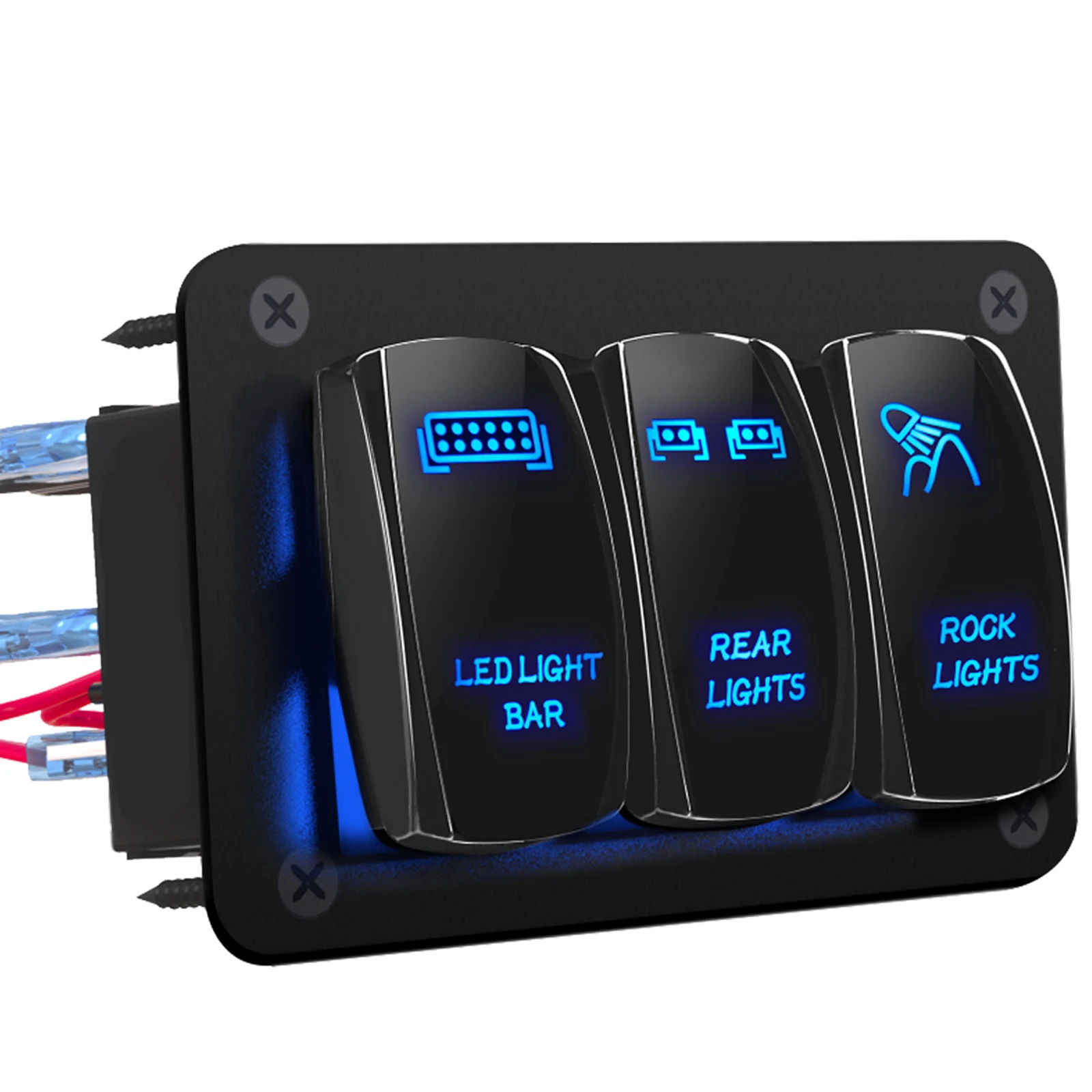 Led 라이트 바 스위치 패널 3 갱 로커 스위치 패널 12v 토글 스위치 패널 트럭 자동차 Rzr 지프 Rv 자동차 해양