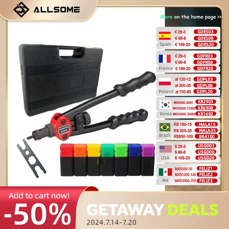ALLSOME-AUTOMOTIVE-Hand-Riveter-Gun-Kit-13-Rivet-Nutsert-Tool-Handle ...