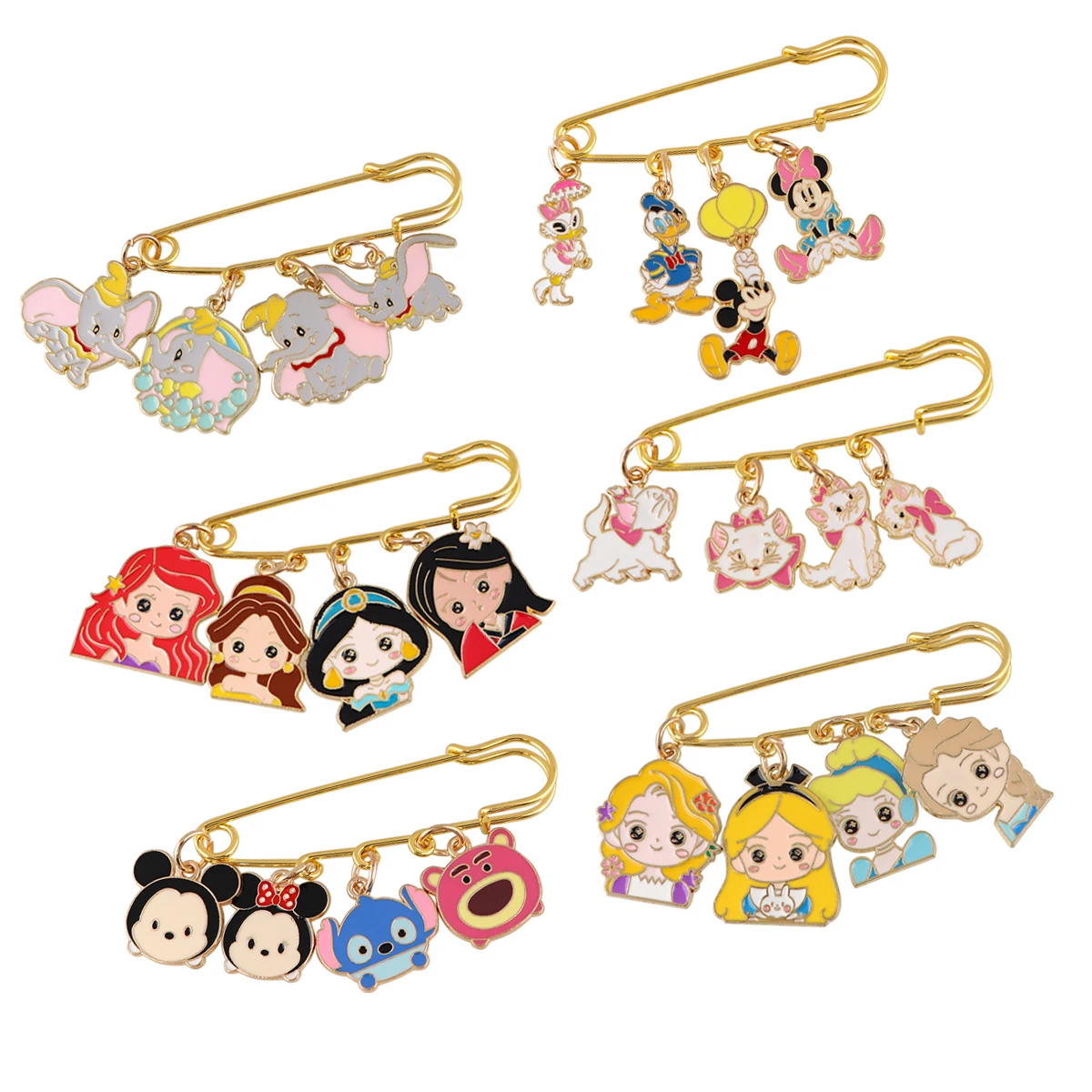 KKZ682 Disney Princess Cartoon Clothing Accessories Badge Brooch Mickey ...