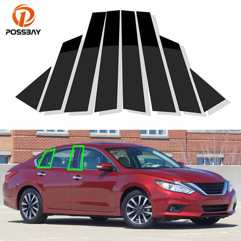 For-Nissan-Altima-2013-2018-Car-Polished-Pillar-Posts-Window-Trim-Cover ...