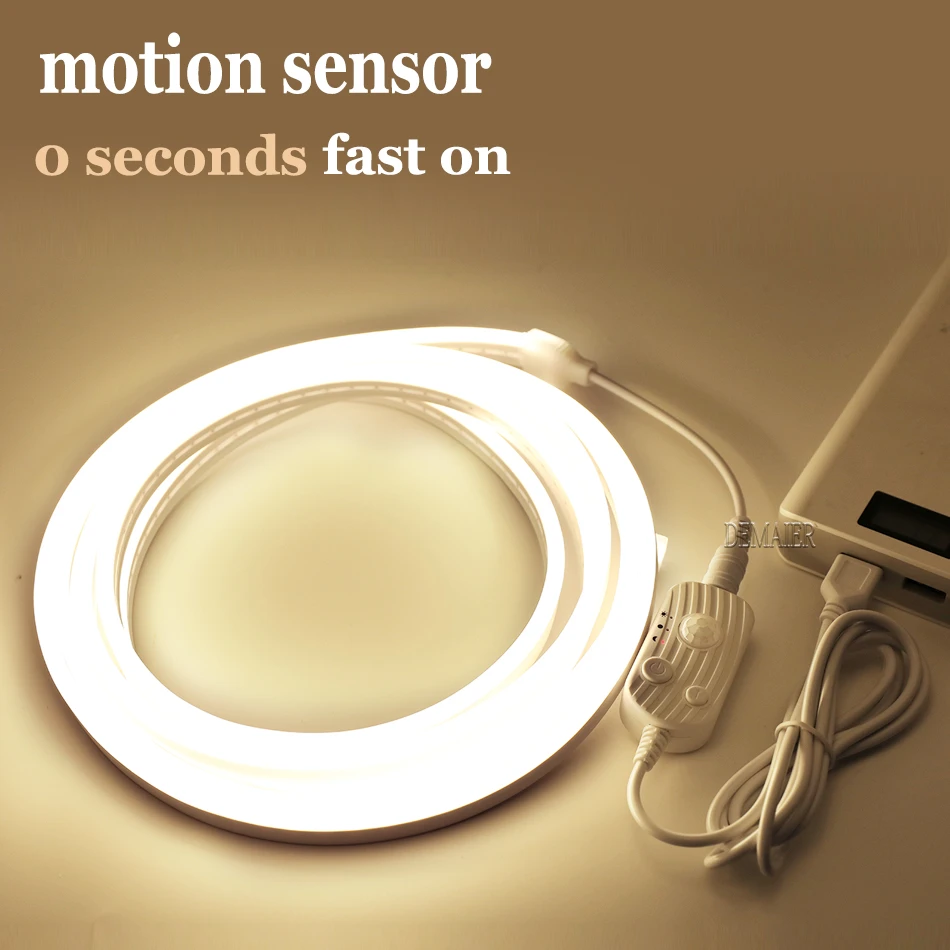 USB LED Strip Wireless PIR Motion Sensor LED Strip Light Neon Sign 5V ...