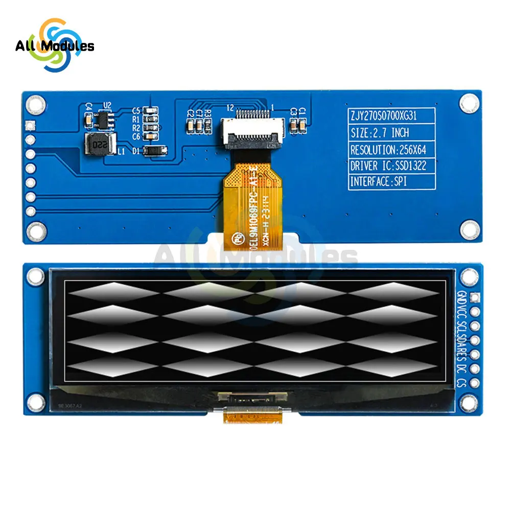 2-7-inch-256x64-OLED-LCD-Display-Module-SSD1322-I2C-IIC-Driver-7Pins ...