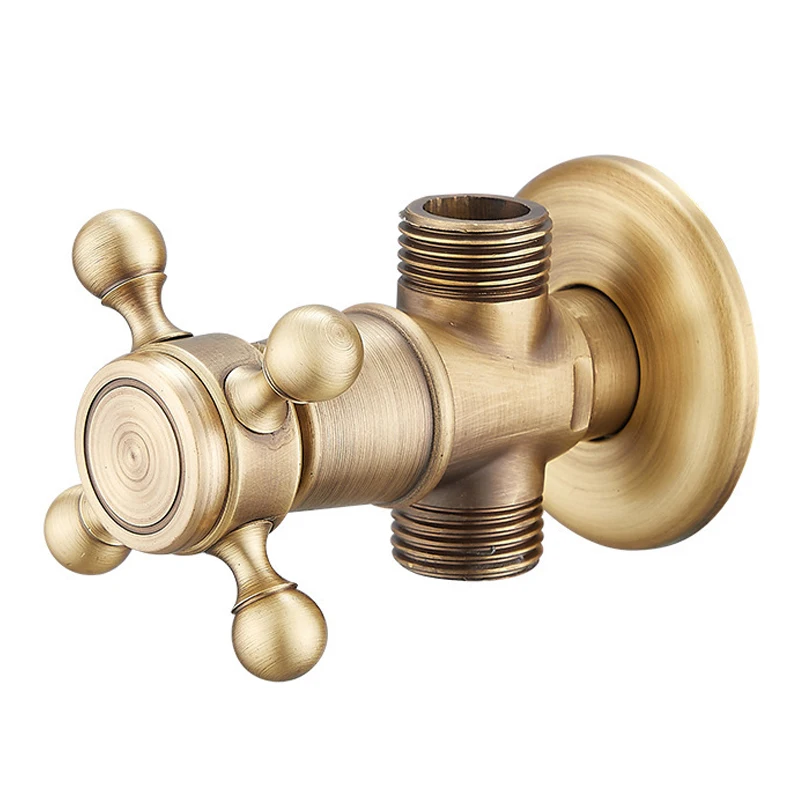 Antique-Brass-Triangle-Valve-Water-Control-Valve-Bathroom-Tap-Water ...