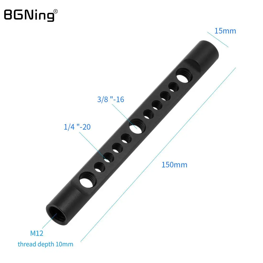 DSLR Camera Rig 15mm Cheese Rod Bracket 1/4" 3/8" Screw Holes Shoulder ...