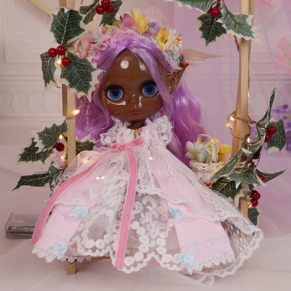 Martha - Premium Custom Neo Blythe Muñeca con cabello morado, piel ...