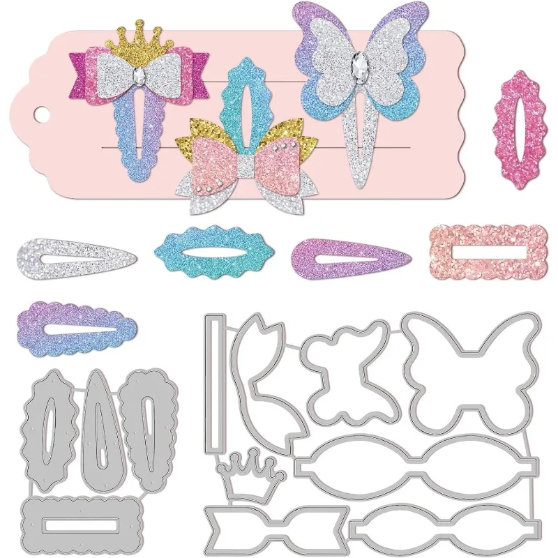 2pcs-Bow-Hair-Clip-Cutting-Dies-Butterfly-Hair-Clip-Embossing-Stencil ...