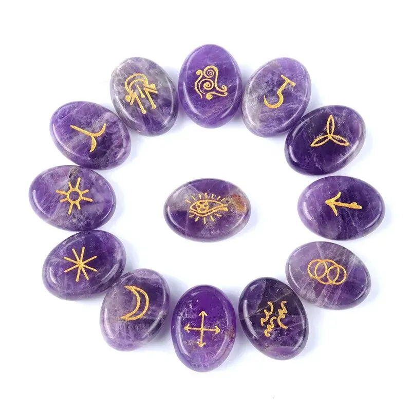 13pcs-Set-Witch-Rune-Ornaments-Natural-Stone-Crystal-Agate-Quartz ...