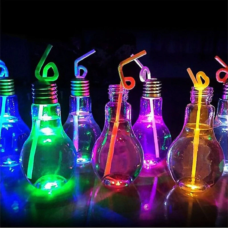 Glowing Light Bulb Cocktail Cup Plastic Bar Party Mixing Drinking Wine ...
