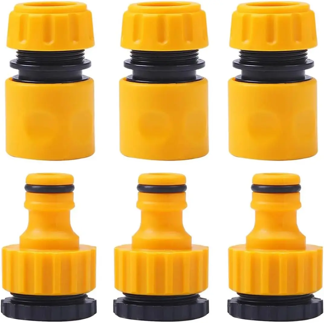 6-Pcs-ABS-Garden-Quick-Hose-Connector-1-2-End-Double-Male-Hose-Coupling ...