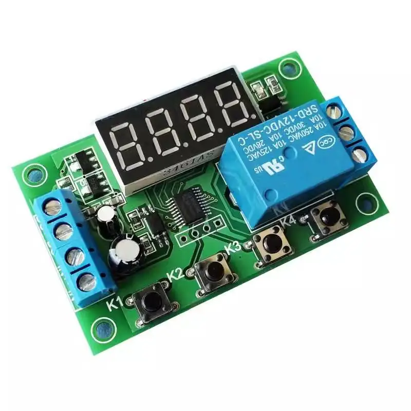 YYC-2S LED Display Adjustable Programmable delay time relay module 5V12V24V fixed time ...
