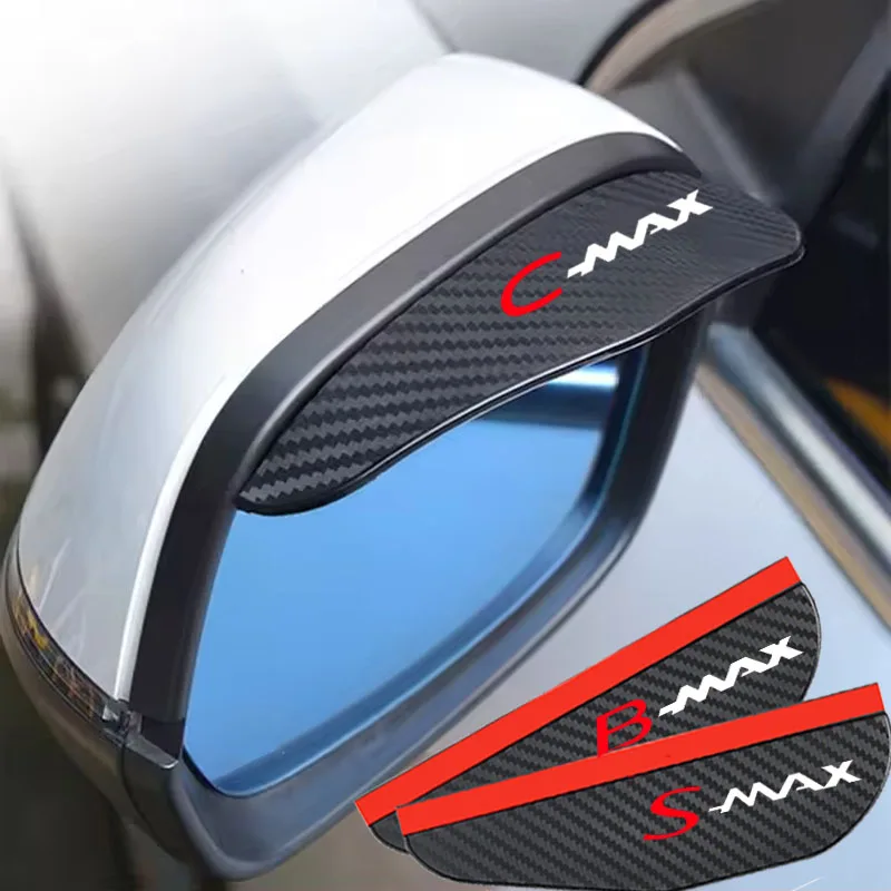 2Pcs-Carbon-Fiber-Car-Rearview-Mirror-Sticker-For-Ford-Smax-Cmax-Bmax ...