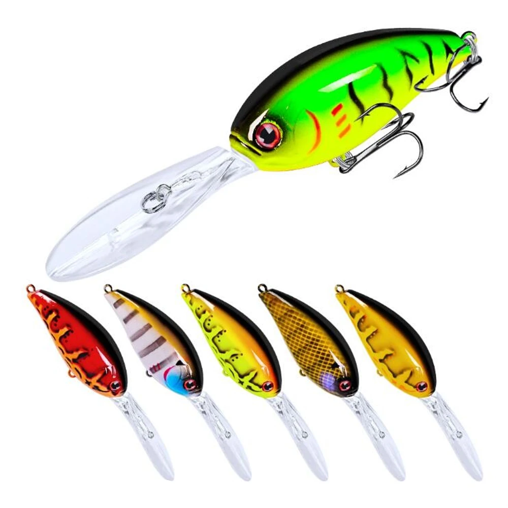1Pcs Crank Fishing Lure Wobblers 17.5g 11.5cm Deep diving Minnow ...