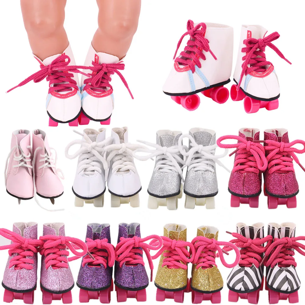 7CM-Doll-Shoes-Pop-Roller-Skates-For-18Inch-American-43Cm-Reborn-Baby ...