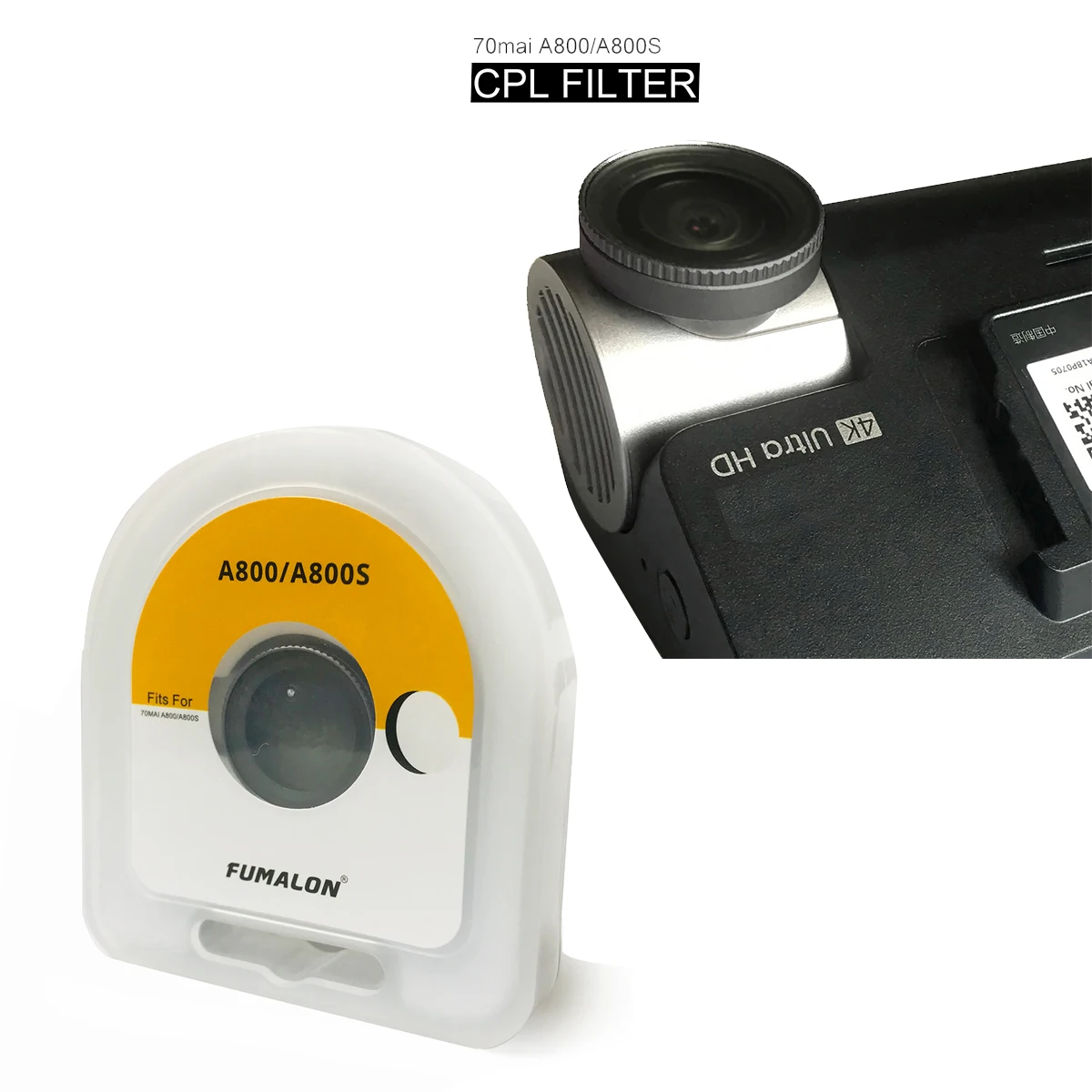 For-original-70-mai-Dash-Cam-4K-A800-CPLFilter-Polarizing-Glas-CPL ...