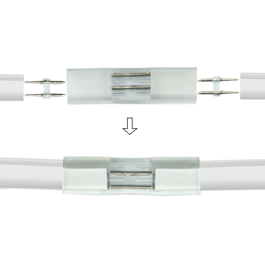Conector de tira de luz de neón de 110V y 220V, conectores de conexión ...