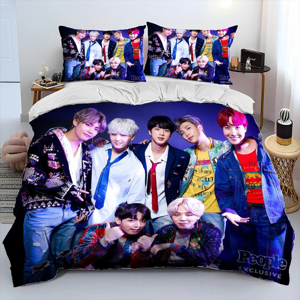 Kpop-B-Bts-Bangtan-Kim-JIN-SUGA-V-Comforter-Bedding-Set-Duvet-Cover-Bed ...