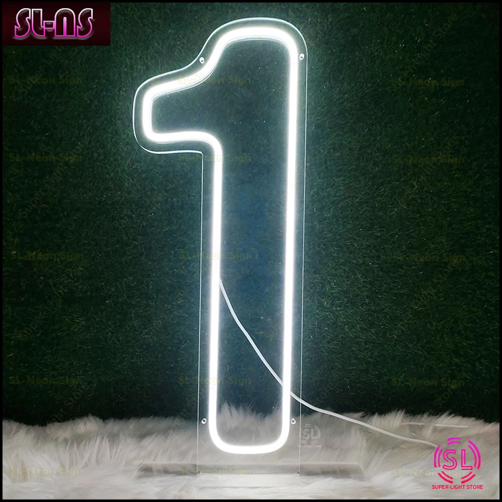 Big-60cm-LED-Number-1-Neon-Sign-Birthday-Decor-Warm-White-Light-Signs ...