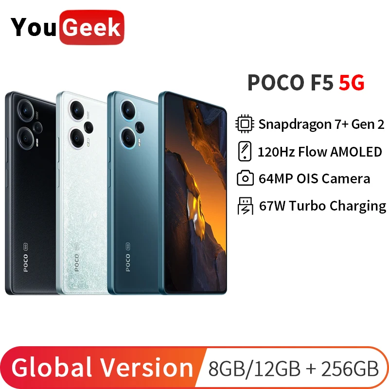 Teléfono Móvil POCO F5 versión Global, smartphone con Pantalla AMOLED ...