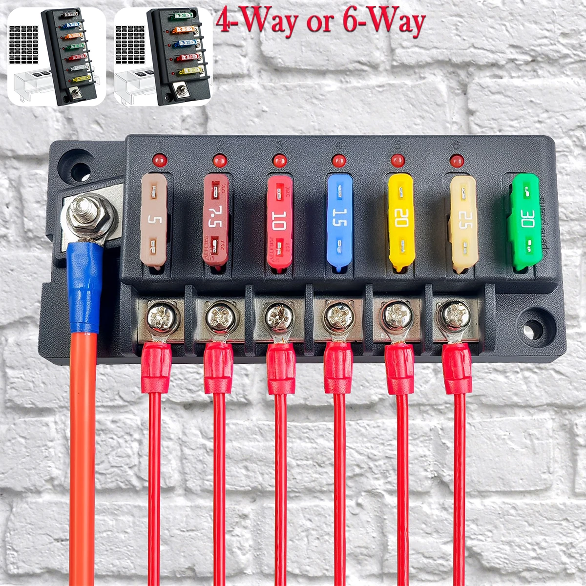 4-6-Way-Car-Boat-Fuse-Box-Holder-12V-Blade-Fuse-Box-Holder-Fuse-Panel ...