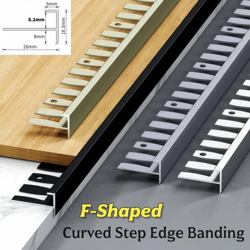 Bendable Stair Edge Banding LED Aluminum Profile F-Shaped Recessed ...