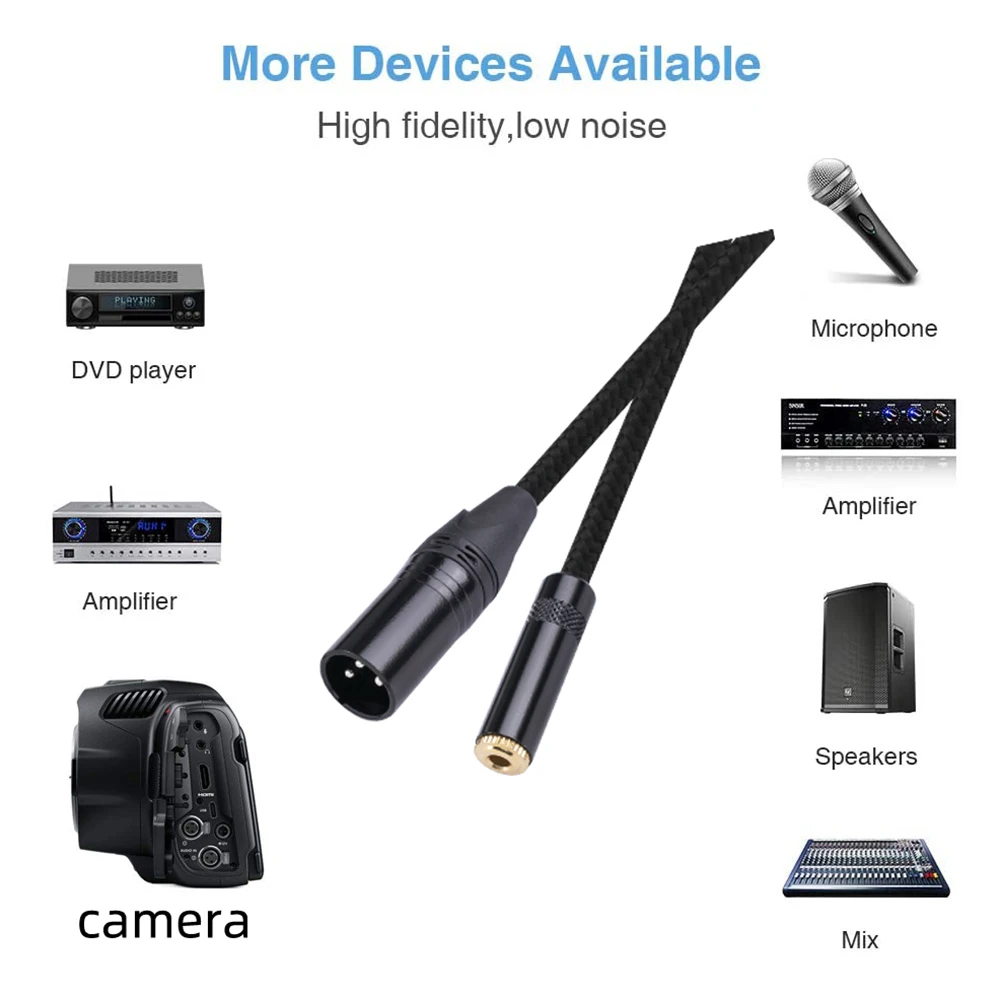 TRS 3.5mm Female to XLR 3 Pin Male Adapter for Cannon Plug Converter ...