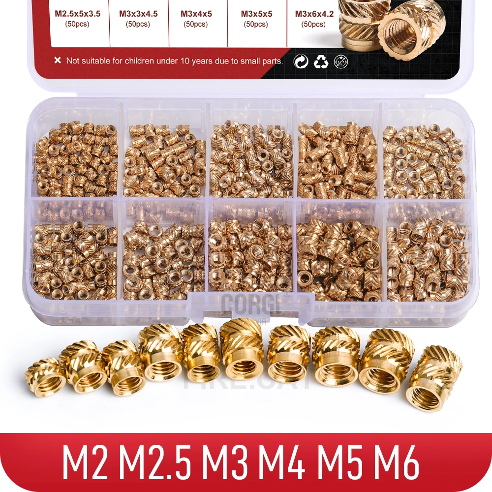 Brass-Heat-Set-Insert-Nut-M2-M2-5-M3-M4-M5-M6-3D-Printing-Assortment ...