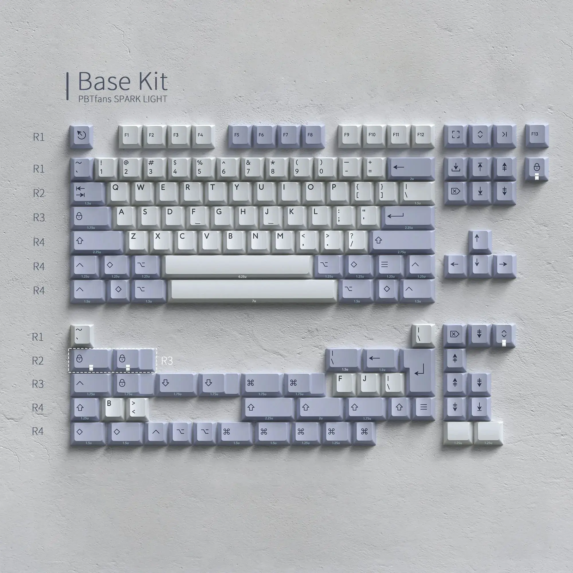 PBTfans-Spark-Light-Keycap-Kits-cereja-Perfil-Fit-MX-Style-Deskmat-Kit ...