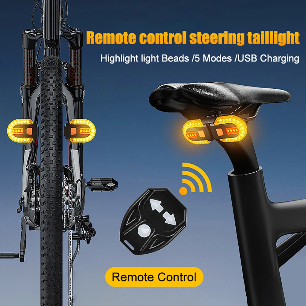 Bicycle-Turn-Signal-Light-Wireless-Remote-Control-Taillight-LED-Warning ...